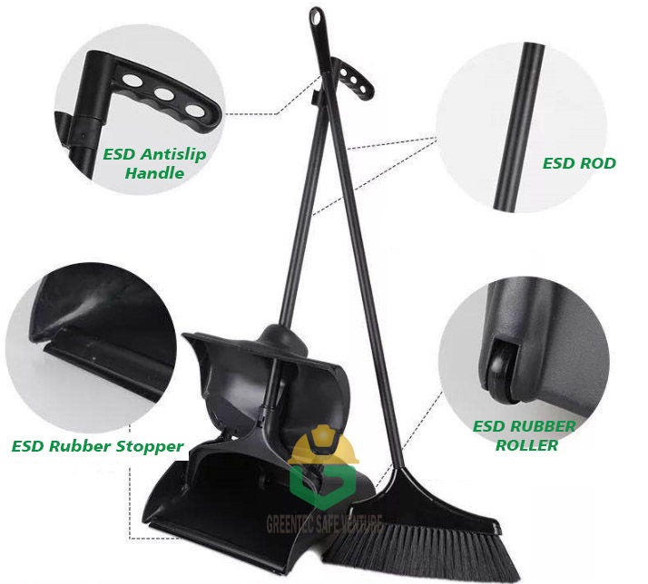 ESD BROOM SET CLEANROOM ANTISTATIC CLEANING TOOLS